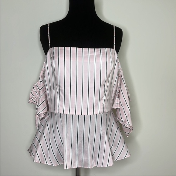Milly | Tops | Milly Pink Pinstripe Blouse Top | Poshmark